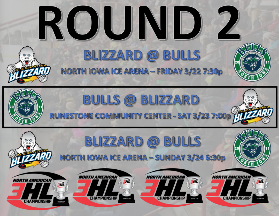 PLAYOFFS ROUND 2 SCHEDULE | ALEXANDRIA BLIZZARD